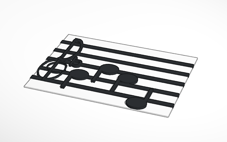 3D design Beginning Notes of the Mocking Jay Song - Tinkercad