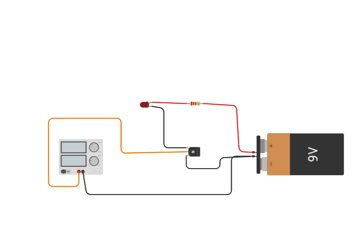 Circuit design Basic Transistor example - Tinkercad