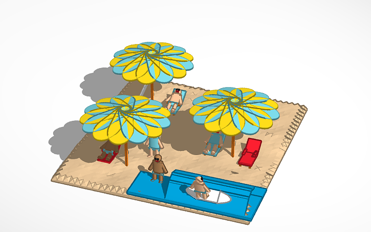 3D design Beach Theme_DEMO - Tinkercad