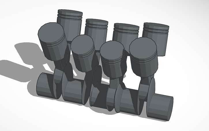 3D design V8 motor - Tinkercad