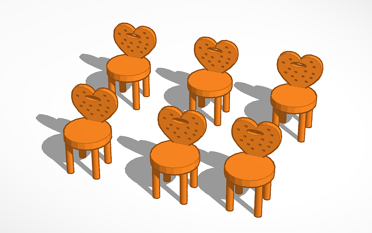 3D design blue chair - Tinkercad