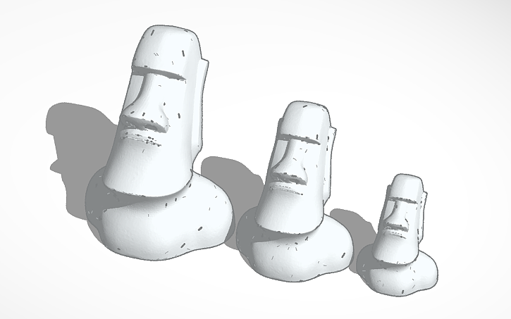 3D design Moai statue - Tinkercad
