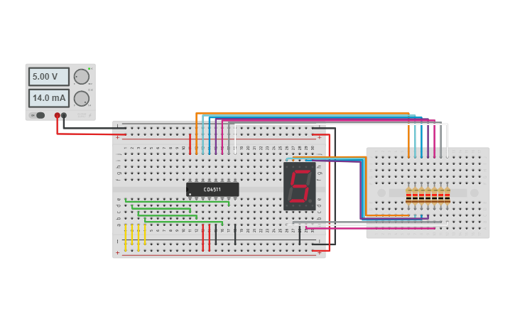 Circuit Design Decodificado Bcd 7seg Cd4511 Thaís Pires Tinkercad
