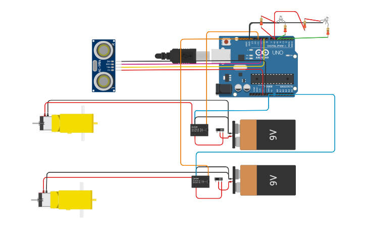 Circuit design Manuel García-Carrito evasor de obstáculos | Tinkercad