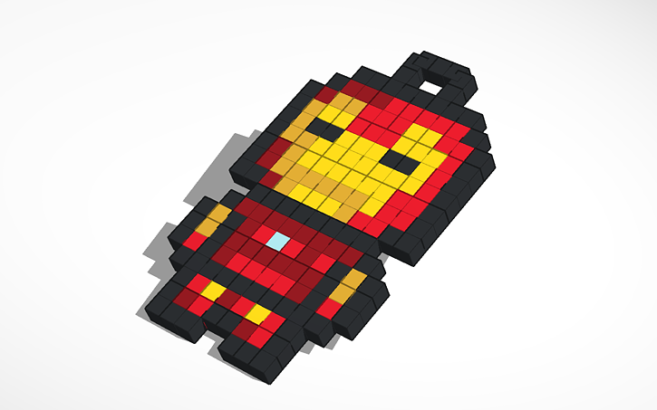 3D design Iron Man Keychain - Tinkercad