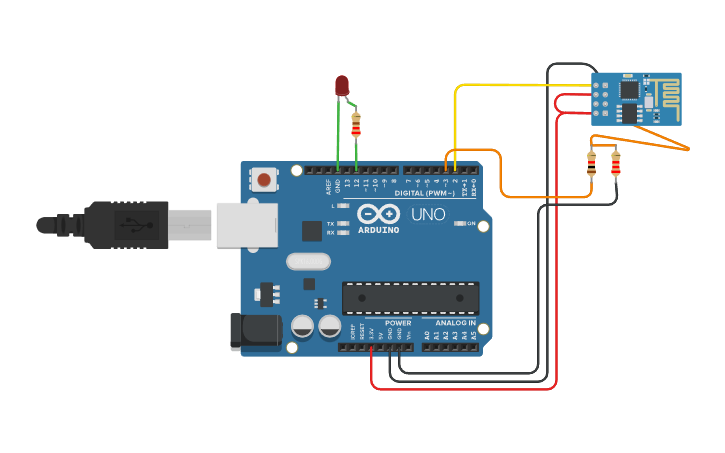 Circuit design Wifi Module ESP8266 - Tinkercad