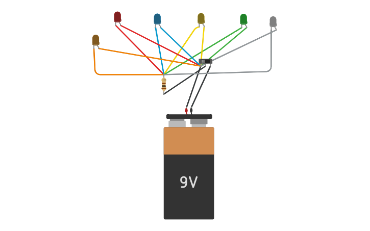 Circuit Design Led [switch And 9v Battery] Tinkercad