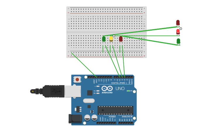 Circuit design TrafficLight | Tinkercad