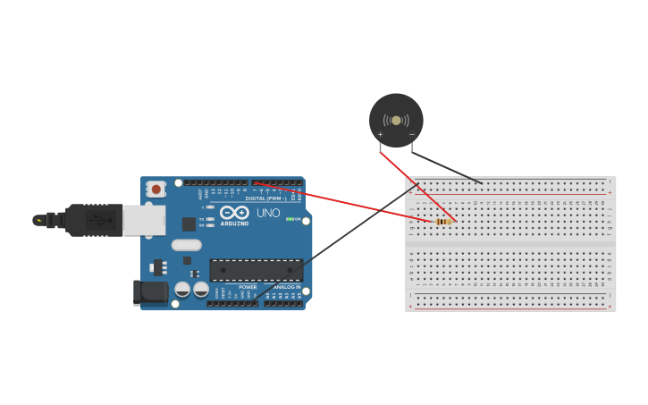 Circuit design buzzer - Tinkercad