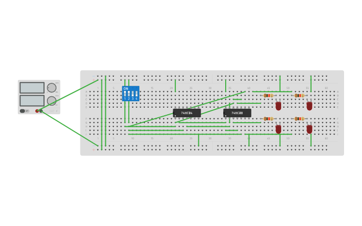 Circuit design 3 TO 8 LINE DECODER - Tinkercad