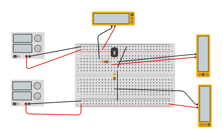 Circuit design Common Emitter (Output Characteristics) | Tinkercad Circuit design Common Emitter (Output Characteristics) | Tinkercad