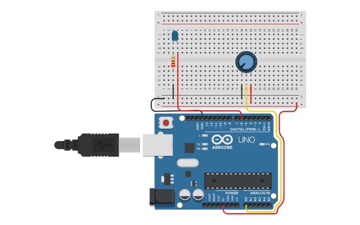 Circuit Design Led E Potenziometro Tinkercad