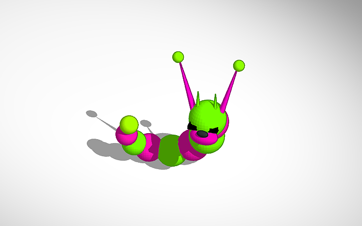 3D design Alien caterpillar - Tinkercad