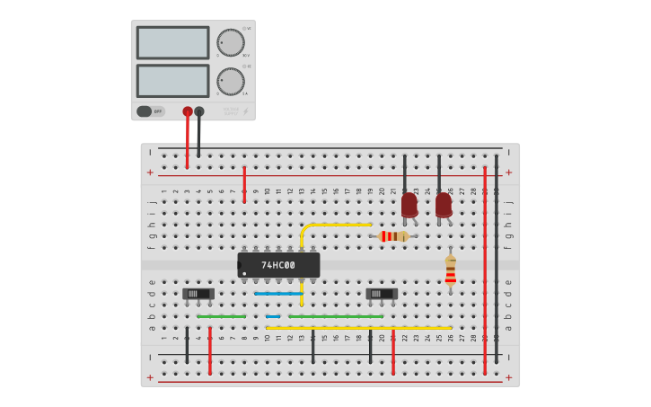 Circuit design RS Flip Flop - Tinkercad