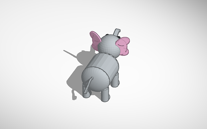 3D design CAD 2 - elephant - Tinkercad