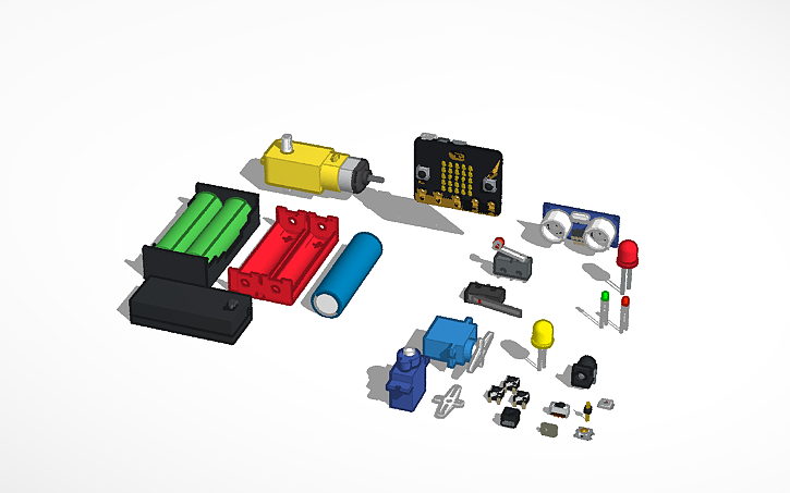 3D design Componentes proyecto - Tinkercad