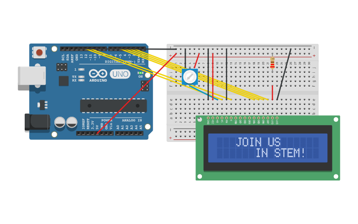 Circuit design Liquid Crystal Display (LCD) | Tinkercad