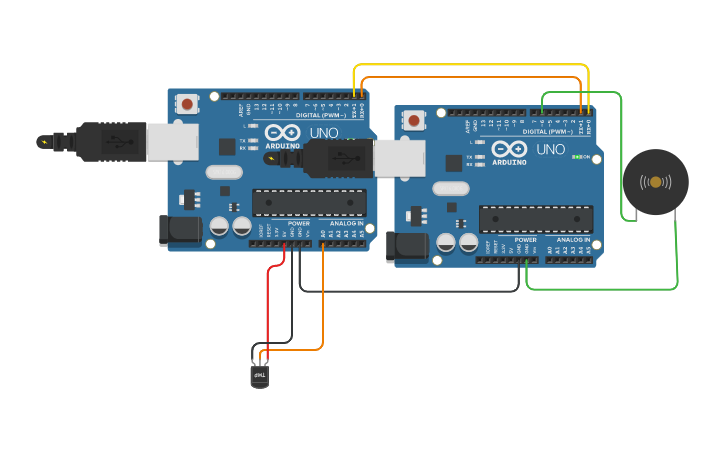 Circuit design UART Communication - Tinkercad