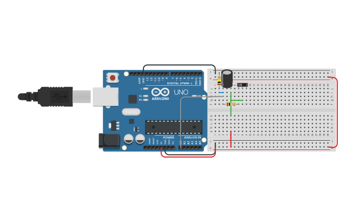 Circuit design Capacitor - Tinkercad