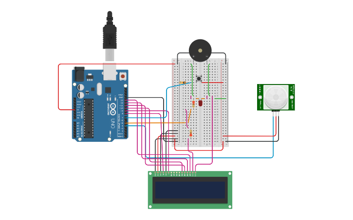 Circuit Design Sensor Movimiento Pir Tinkercad