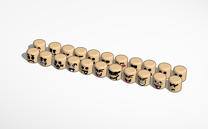 3D design Roblox Head+Faces - Tinkercad