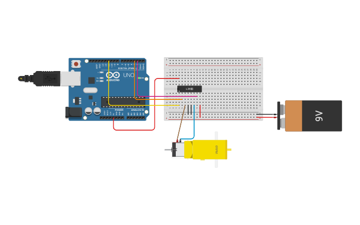 Circuit Design L293d Tinkercad