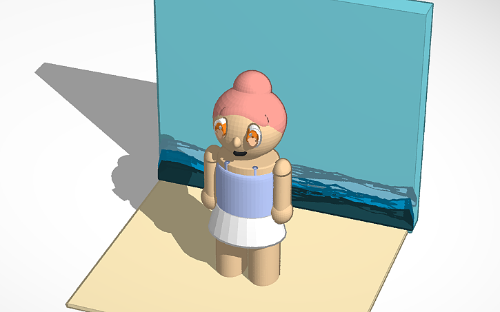3D design Anime Beach Girl - Tinkercad