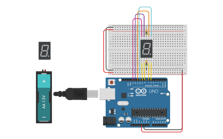 Circuit Design 7 Segment Tinkercad