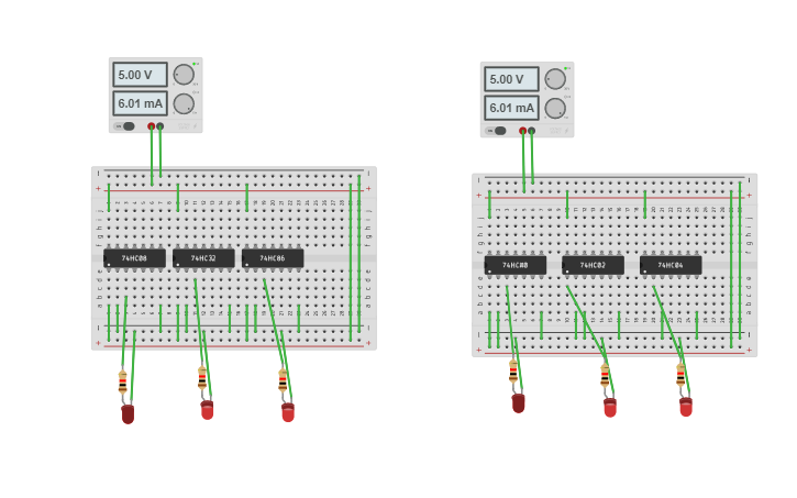 Circuit design logical gates - Tinkercad