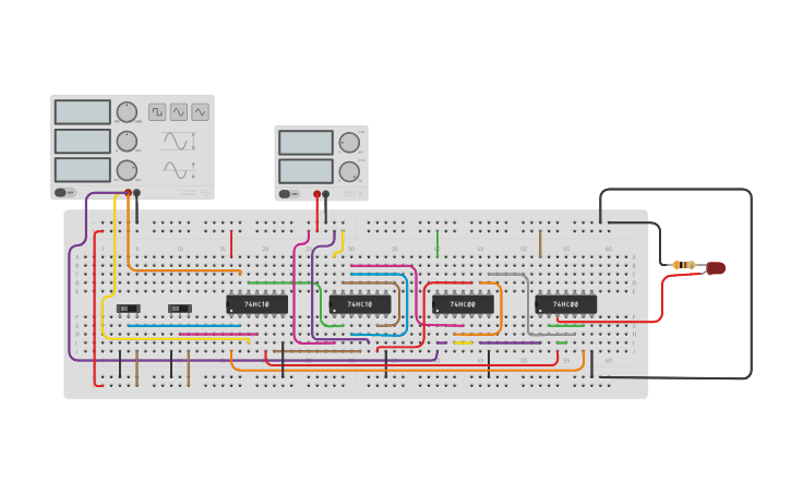 Circuit design EXP 7:MASTER SLAVE JK-FLIP FLOP | Tinkercad