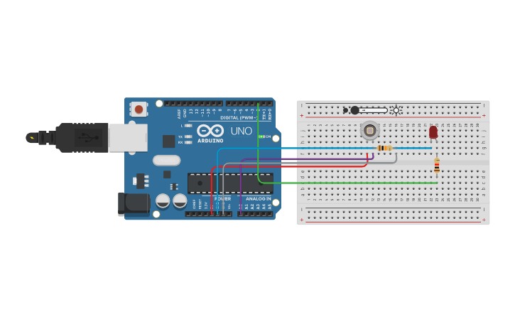 Circuit design Interfacing photodiode with arduino - Tinkercad
