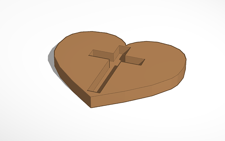 3D design Heart Cross inside - Tinkercad