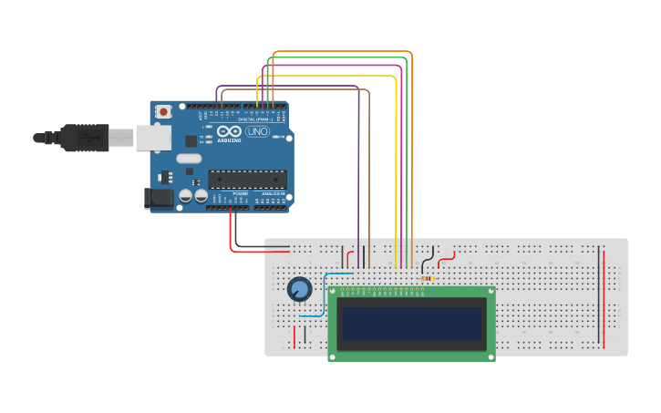 Circuit design Controlando um Display LCD | Tinkercad Circuit design Controlando um Display LCD | Tinkercad