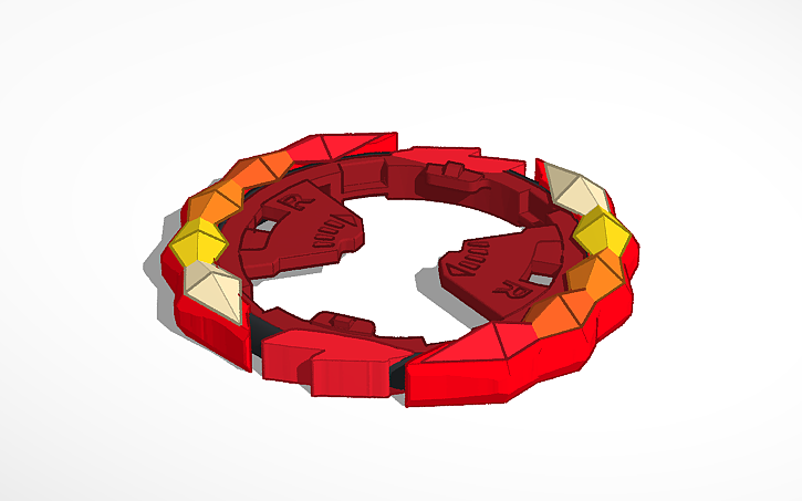 3D design Beyblade sparking flame layer base - Tinkercad