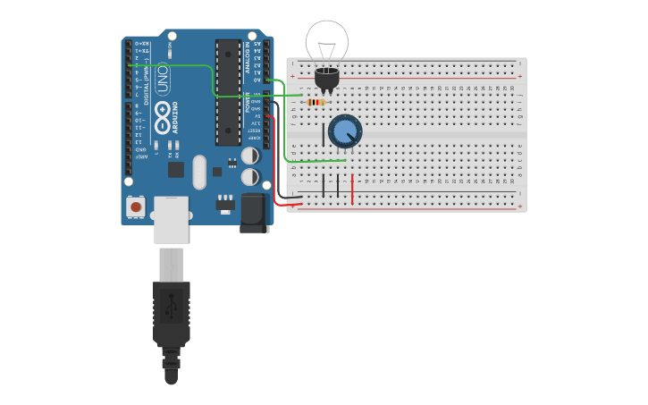 Circuit design Circuito con potenciometro - Tinkercad