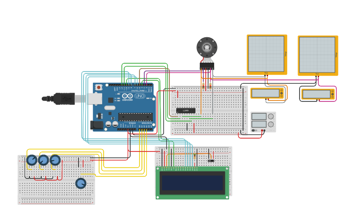 Circuit design PID Control - Black DC Motor with Encoder - Tinkercad