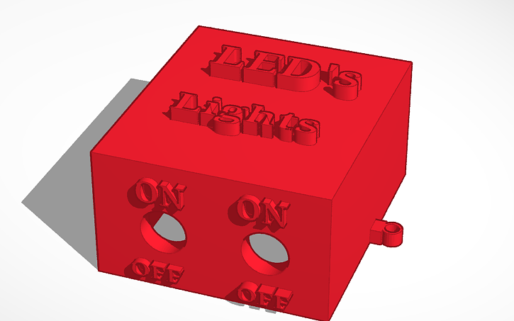 3D design LED light toggle switch holder | Tinkercad