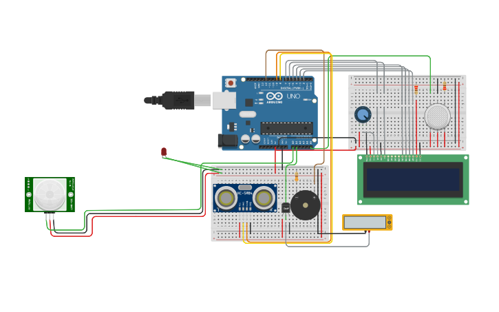 Circuit design Smart Home Security System - Tinkercad