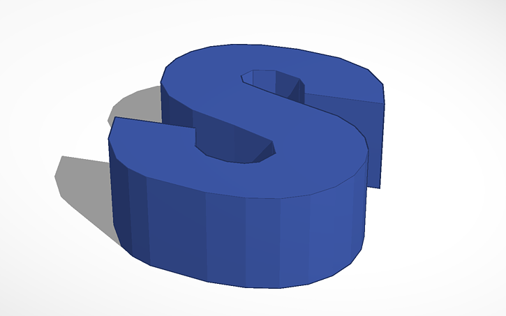 3D design Letter S - Tinkercad