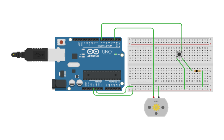 Circuit design motor dc - Tinkercad