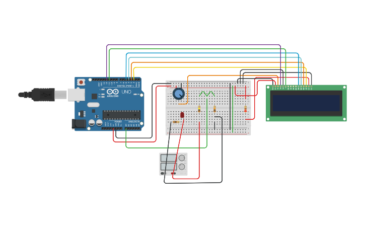 Circuit design Voltmetro digitale con Arduino e Display | Tinkercad