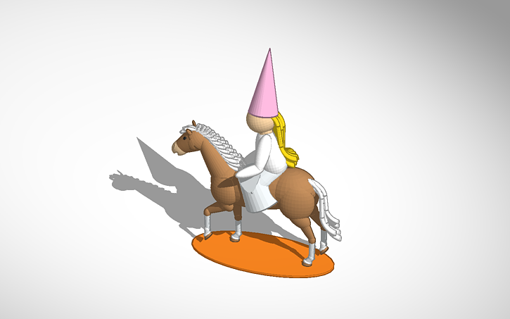 3D design Princess on a Horse - Tinkercad