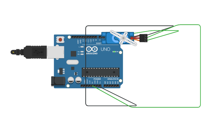 Circuit design servo motor | Tinkercad