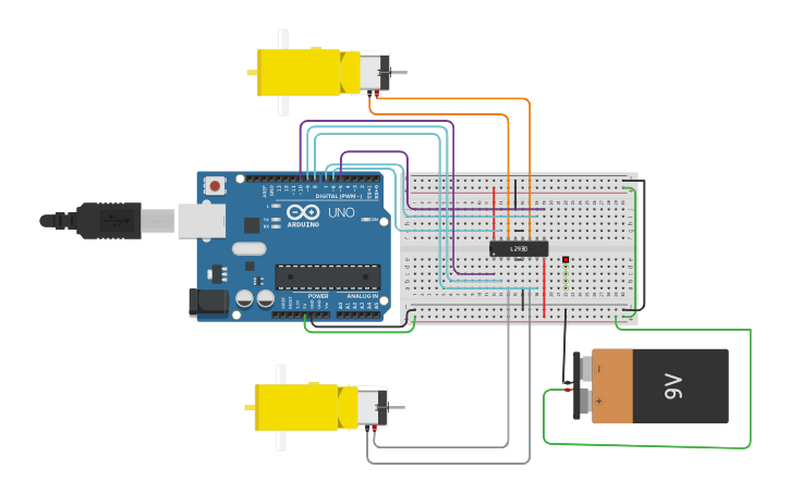 Circuit design robot - Tinkercad