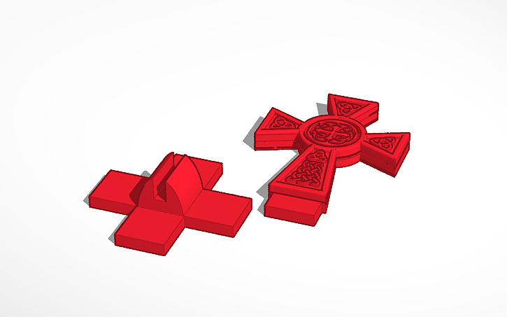 3D design Celtic Cross with stand - Tinkercad
