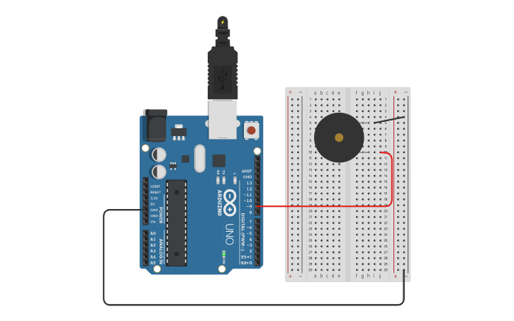Circuit design Buzzer - Tinkercad