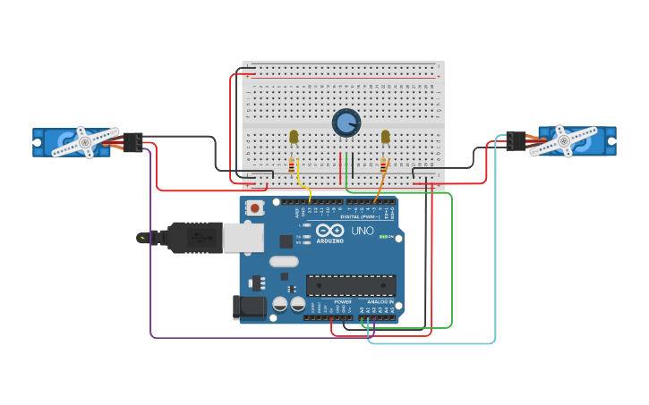 Circuit design Atividade 2 servos motores Talita Pereira | Tinkercad
