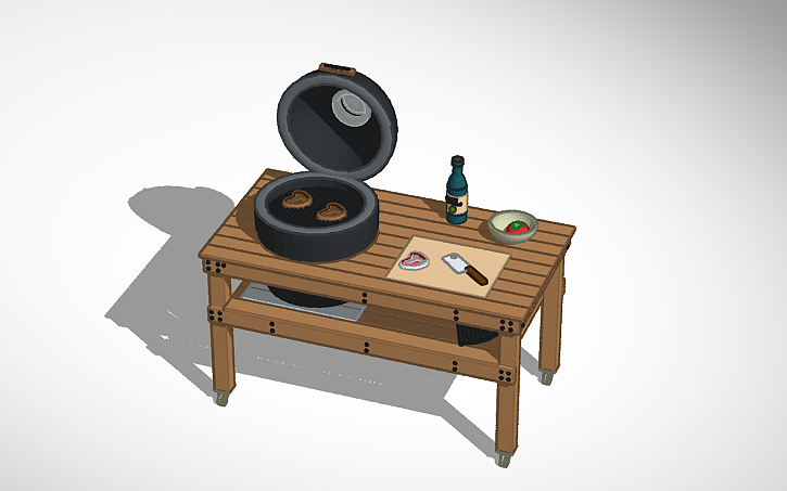 3D design Kamado grill table 3.0 - Tinkercad