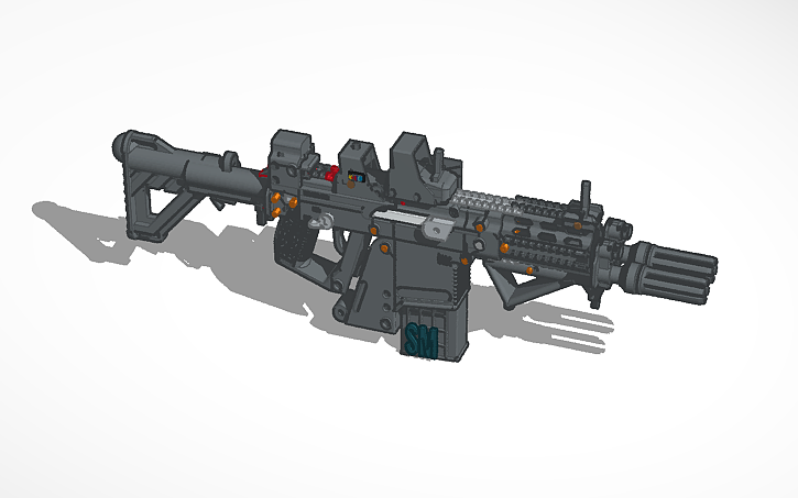 3D design Machine Gun - Tinkercad