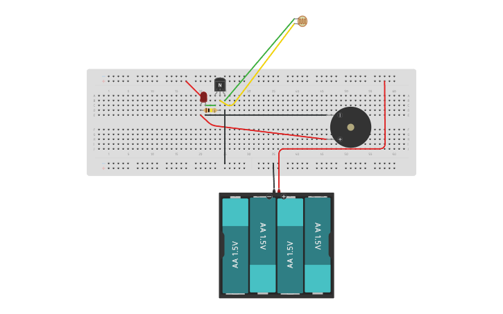 Circuit design Laser tripwire - Tinkercad